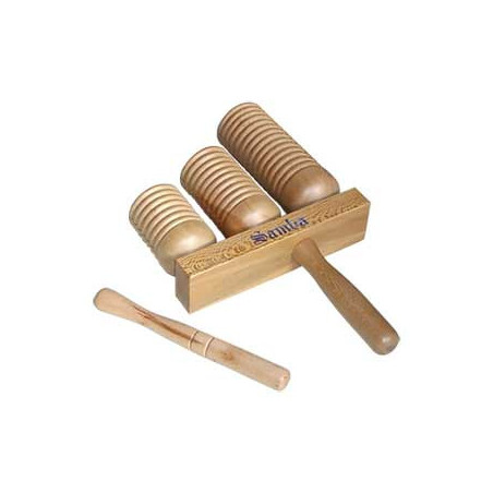 Triple tubular woodblock