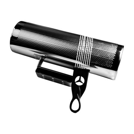 Open metallic guiro with scraper